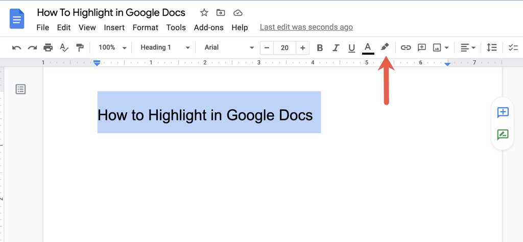 How To Highlight in Google Docs